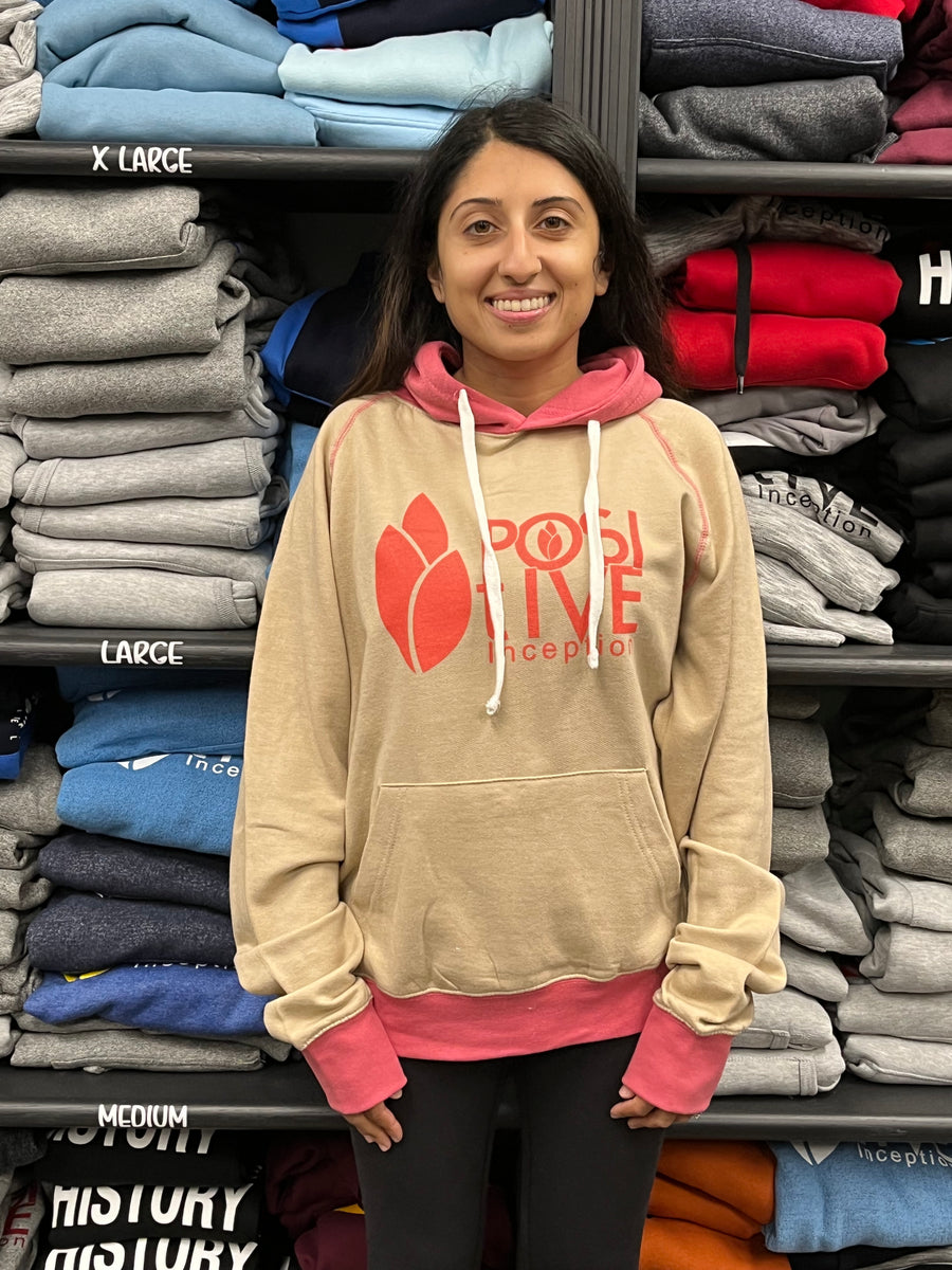 PI Unisex Tan and Pink Hoodie – The Positive Inception