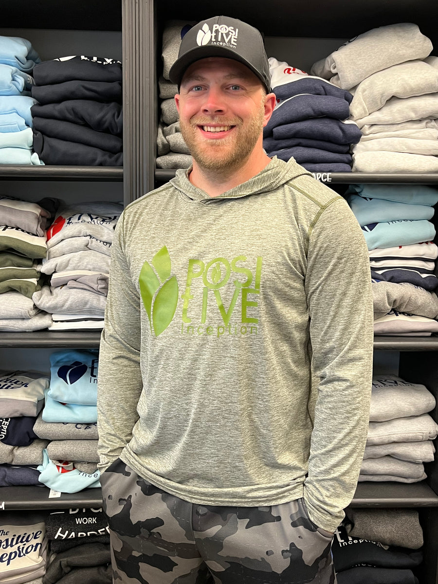 Men's Dry-Fit Olive Green Long-Sleeve Hoodie – The Positive Inception