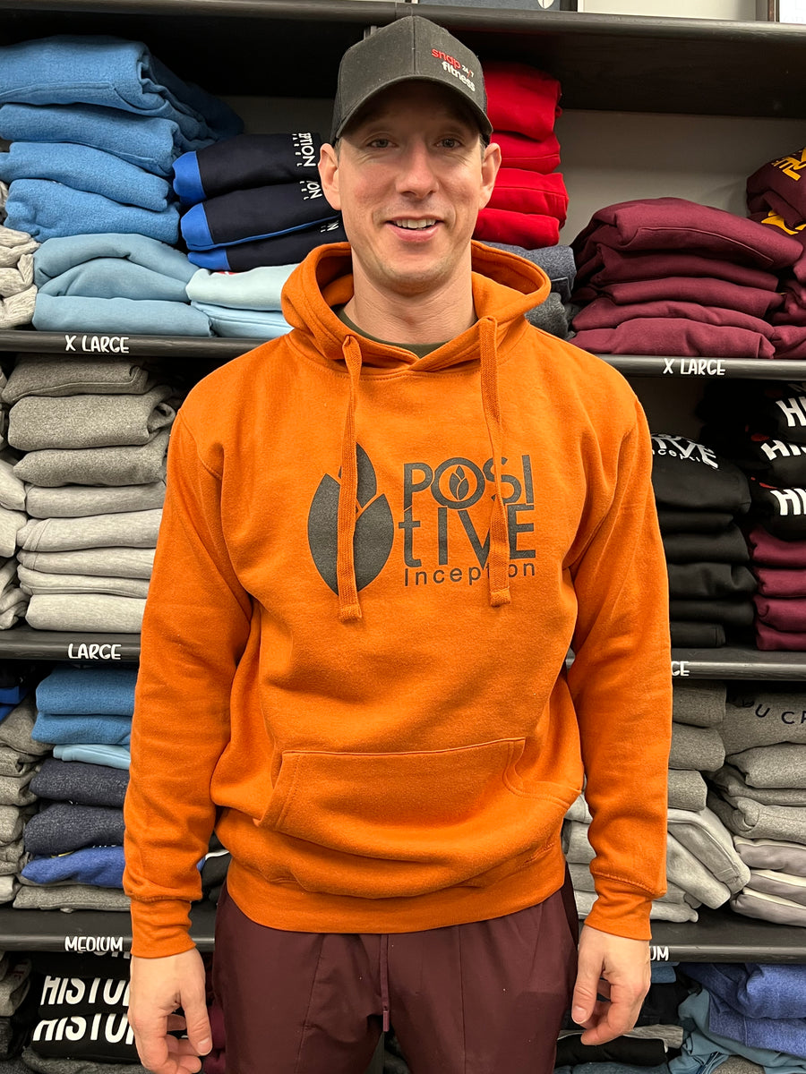 Positive Inception Texas Orange Hoodie with a black logo – The Positive ...