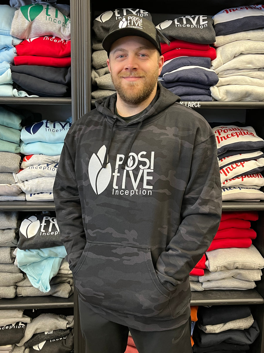 Black Camo with Grey Logo Positive Inception Hoodie – The Positive ...