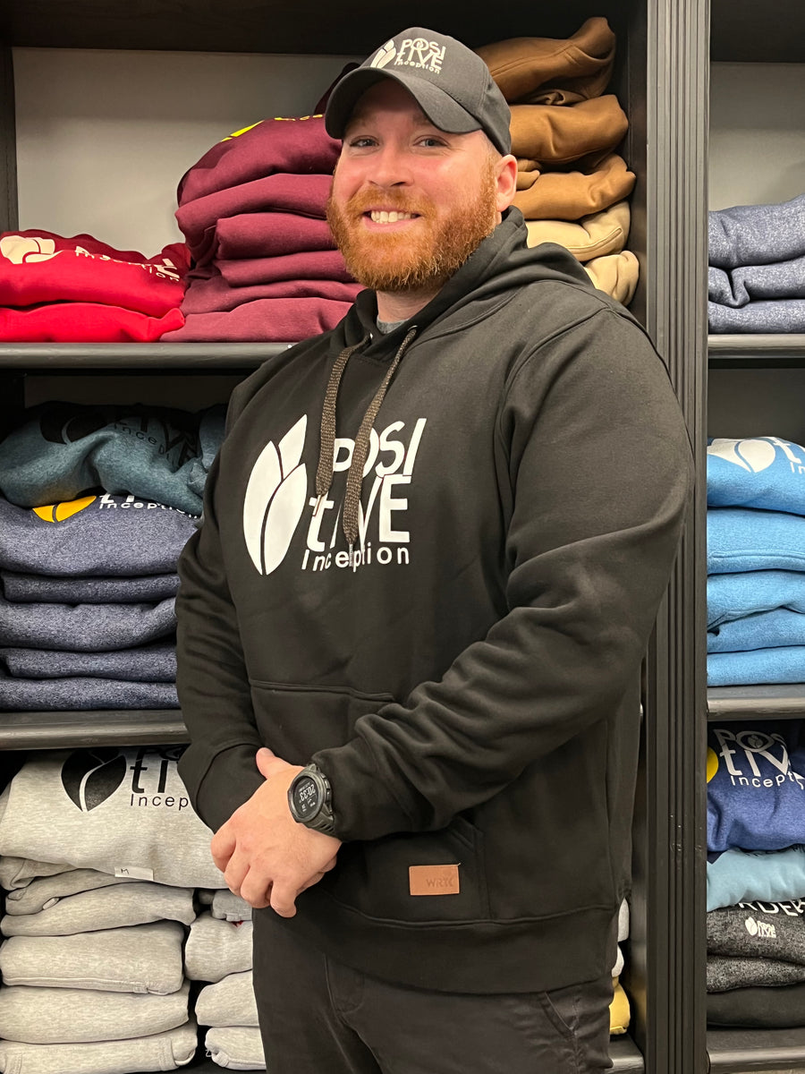 Black Heavyweight Work (with Big Logo) Hoodie – The Positive Inception