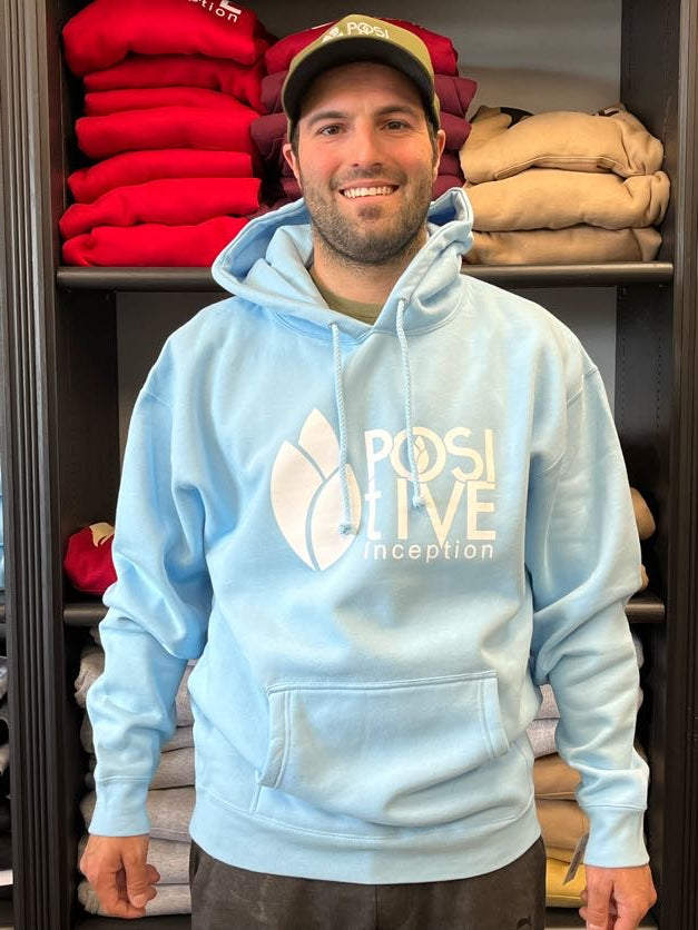 Unisex Positive Inception Aqua Blue Heavyweight Hoodie – The Positive ...