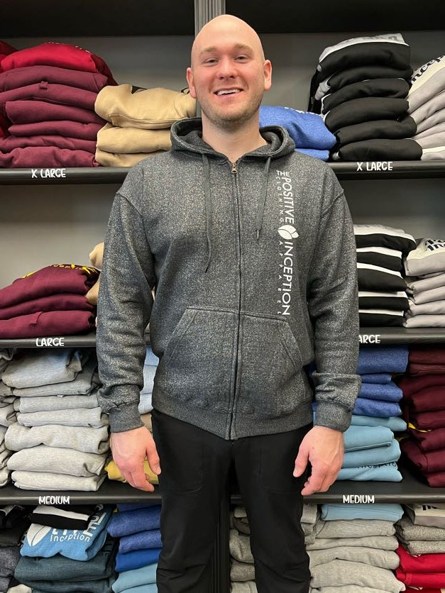 Nantucket Charcoal Grey Zip-Up Positive Inception Hoodie – The Positive ...