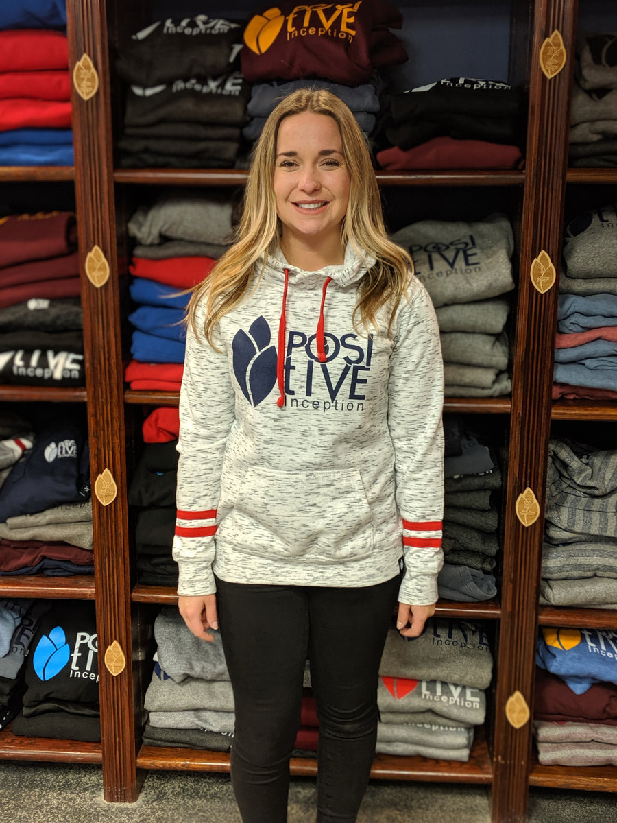 Womens White, Blue and Red Positive Inception Scuba Hoodie – The ...