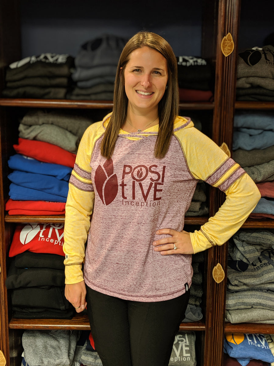 Women's Positive Inception Burgundy and Gold Long Sleeve Hoodie – The ...