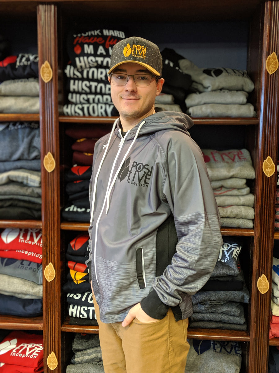 Positive Inception Premium Grey Sublimated Zip up hoodie – The Positive ...