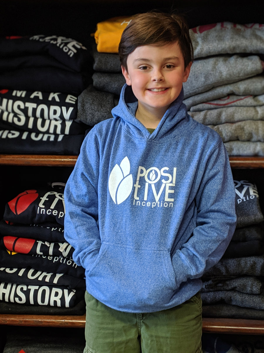 Youth Unisex Heather Royal Blue Positive Inception Hoodie – The ...