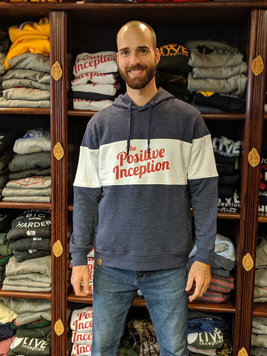 Unisex Positive Inception Varsity Navy Blue and Red Hoodie – The ...