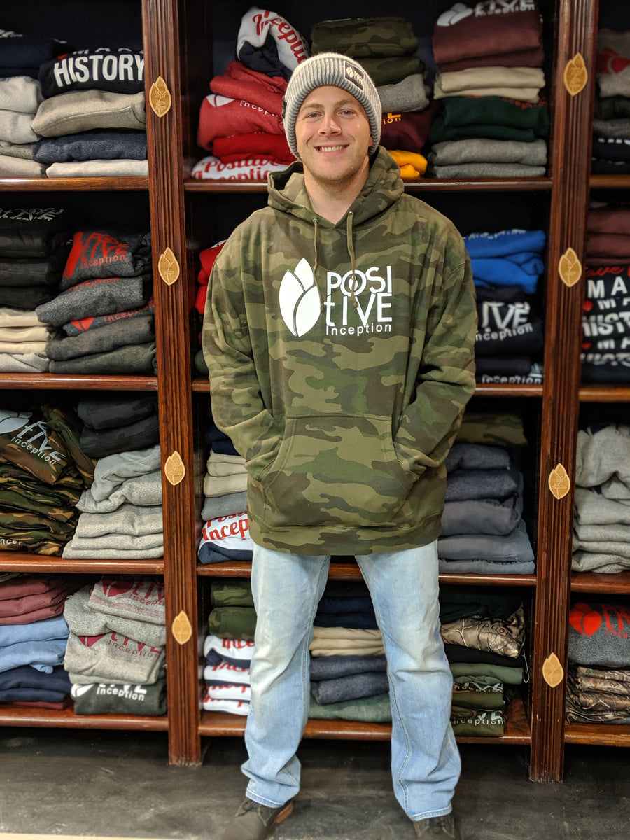 Green Camo and White Positive Inception Hoodie – The Positive Inception
