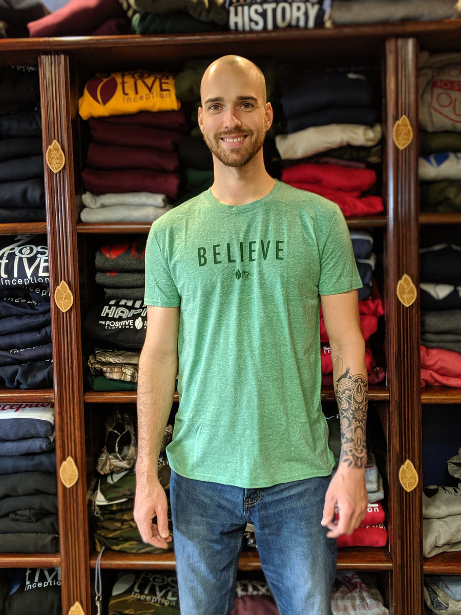 Men's Positive Inception Green Believe T-shirt – The Positive Inception