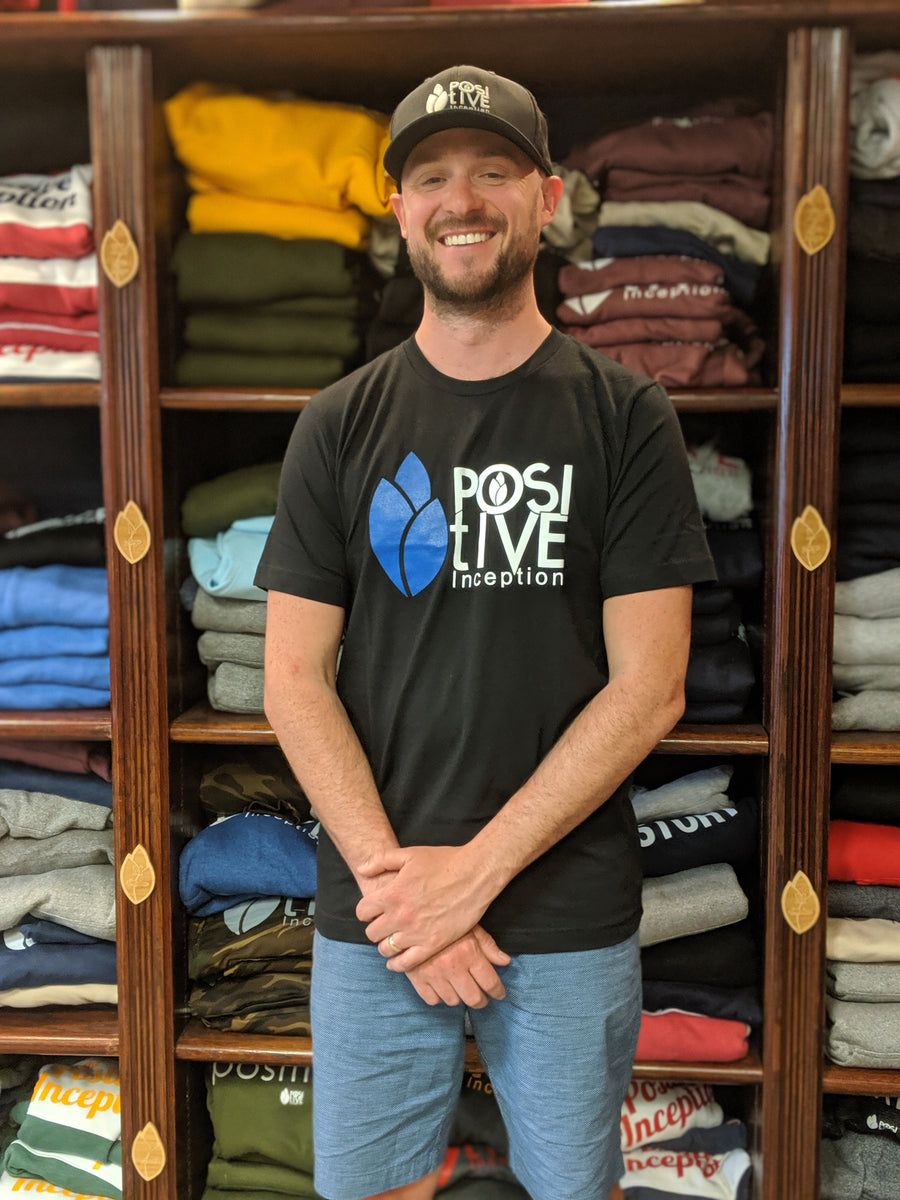 Men's Positive Inception Black, Blue, White logo T-shirt – The Positive ...