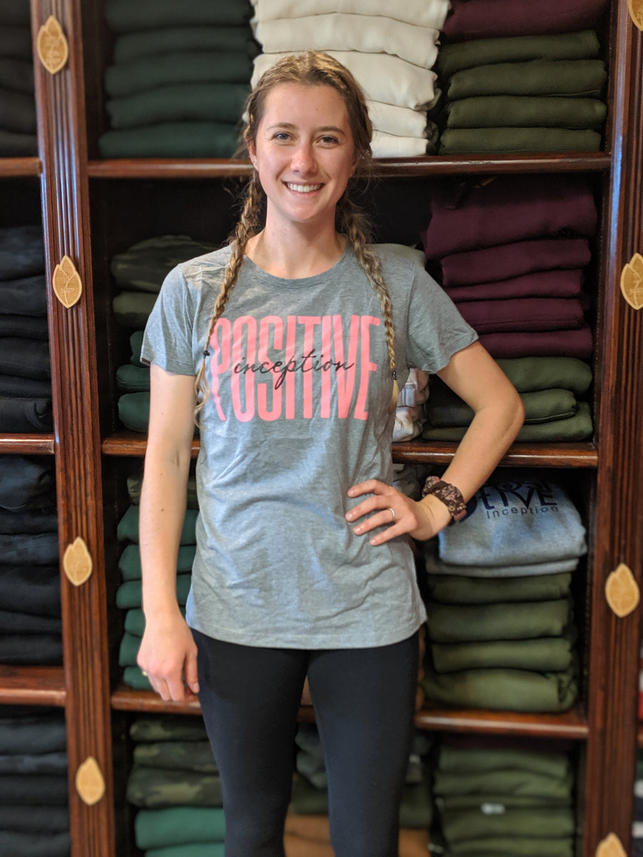 Women's Positive Inception Grey and Pink T-shirt – The Positive Inception