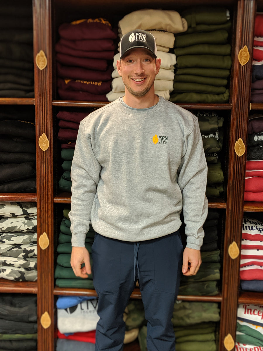 Positive Inception Light Grey,Yellow/Green Crew Neck – The Positive ...