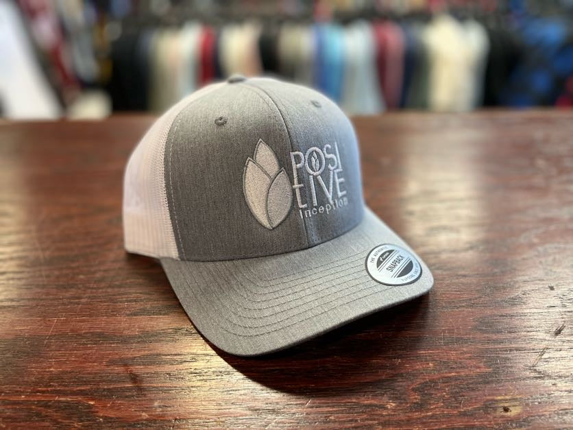 Positive Inception Athletic Grey and White Hat – The Positive Inception