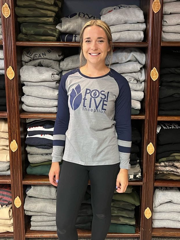 Women's Positive Inception Grey and Navy Blue Long Sleeve – The ...