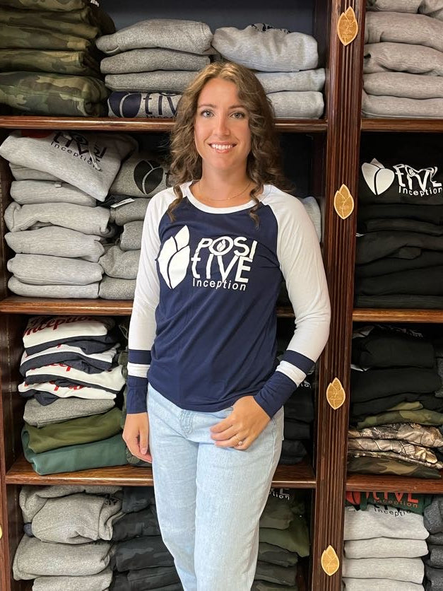 Women's Positive Inception Navy Blue and White Long Sleeve – The ...