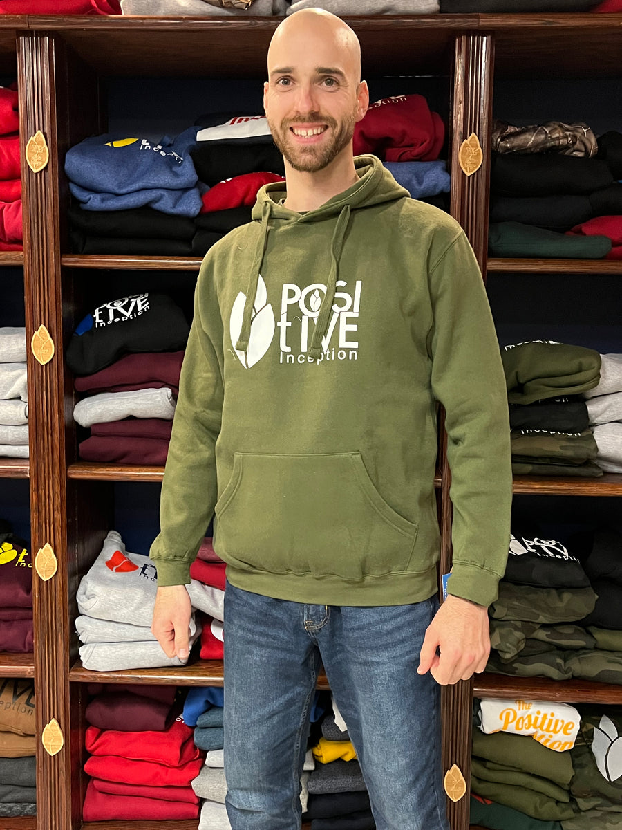 Military Green Unisex Positive inception Hoodie – The Positive Inception